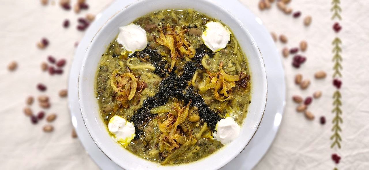 Ash Reshteh Recipe(Persian Noodle Soup with Herbs & Beans) - Mesry Tasty